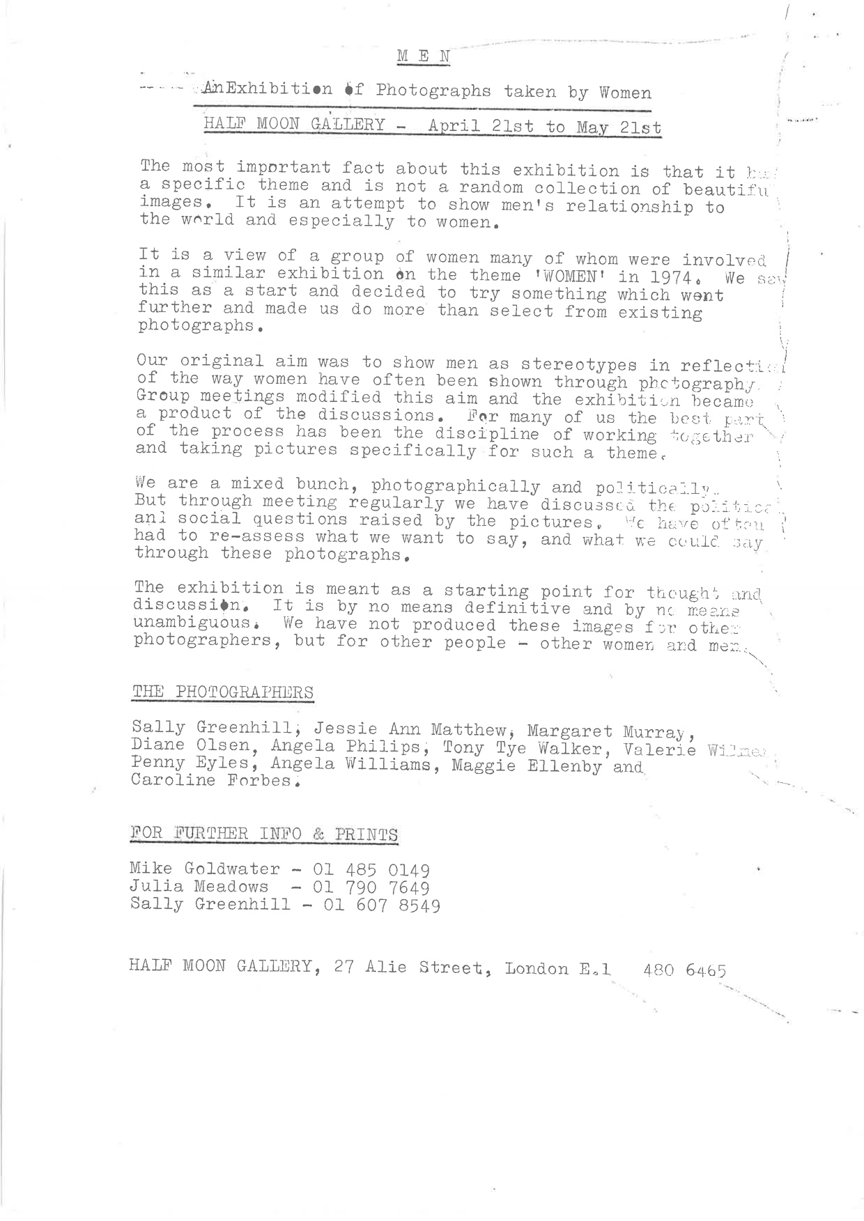 Men Photographed by Women - Maggie Ellenby, Penny Eyles, Caroline ...